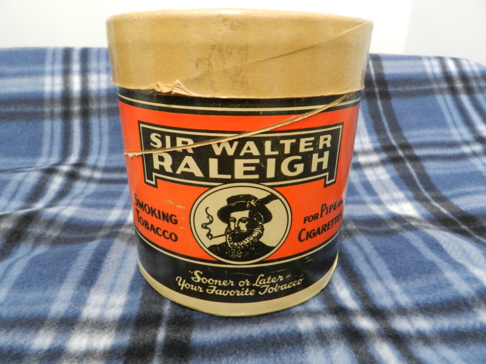 WW2 Vintage Cardboard Paper Sir Walter Raleigh Smoking Tobacco Can ...