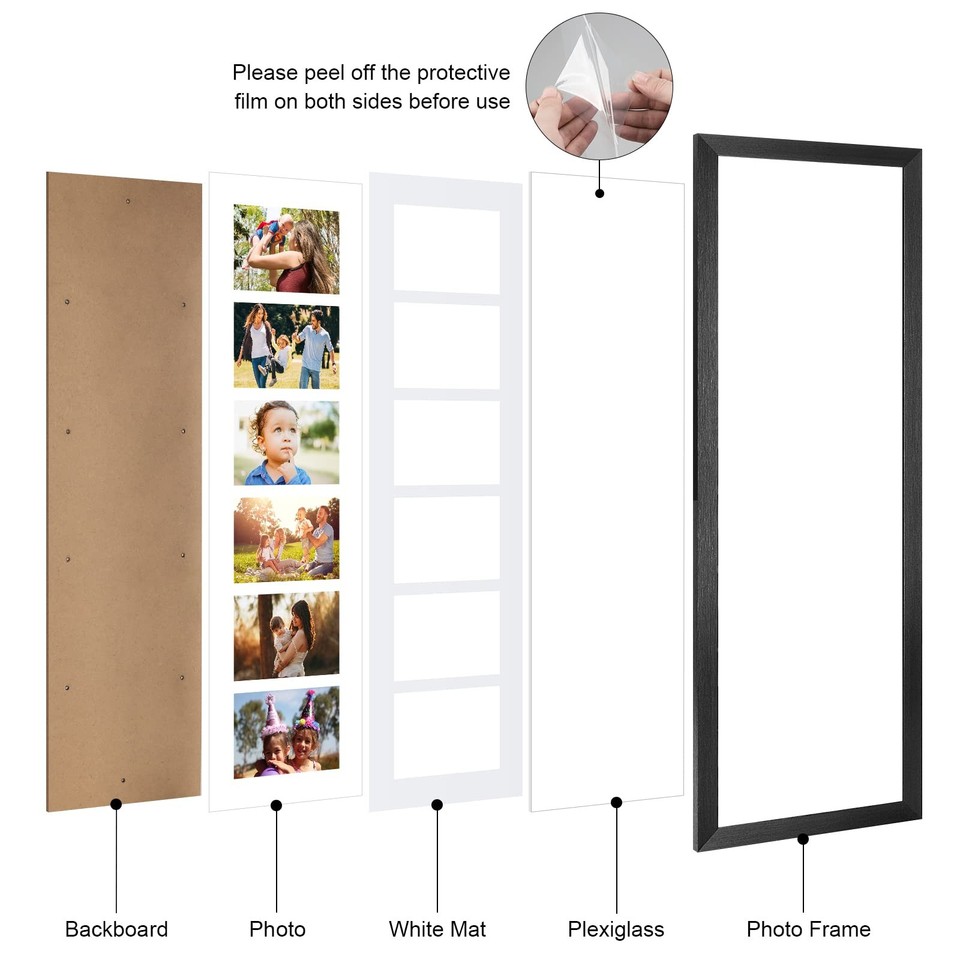 KSROECUD 8x26 Collage frame with 6 Openings 4X6 Pictures, Multiple ...