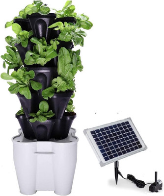 Solar - Smart Farm Hydroponic Tower Garden - Mr Stacky Australia (Black ...