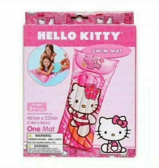 Intex Hello Kitty Pool Swim Float Mat 46" X 23" Ages 3 Pink for sale ...