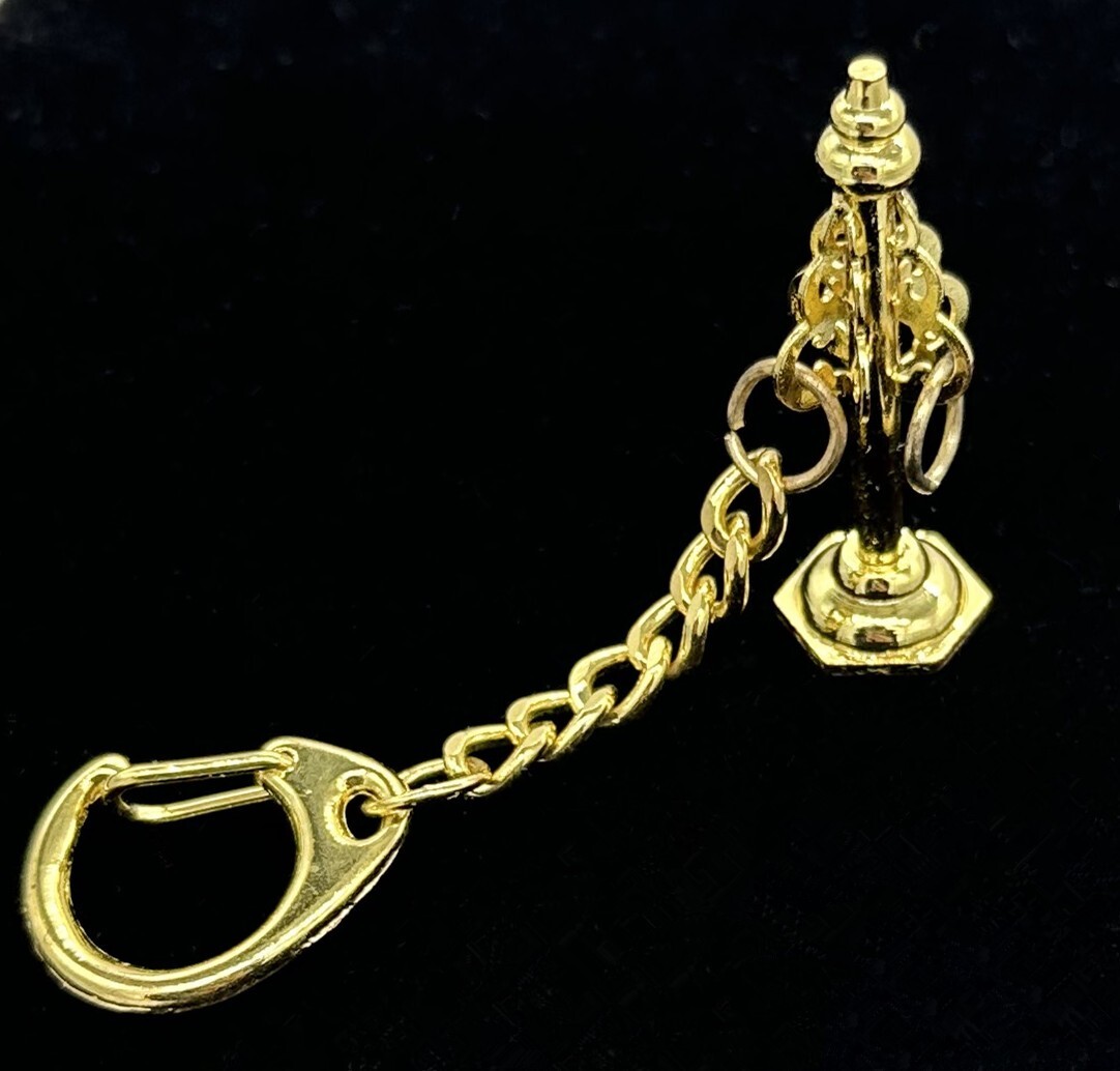 Feng Shui Ksitigarbha's Golden Six Ring Staff Amulet Keychain | eBay