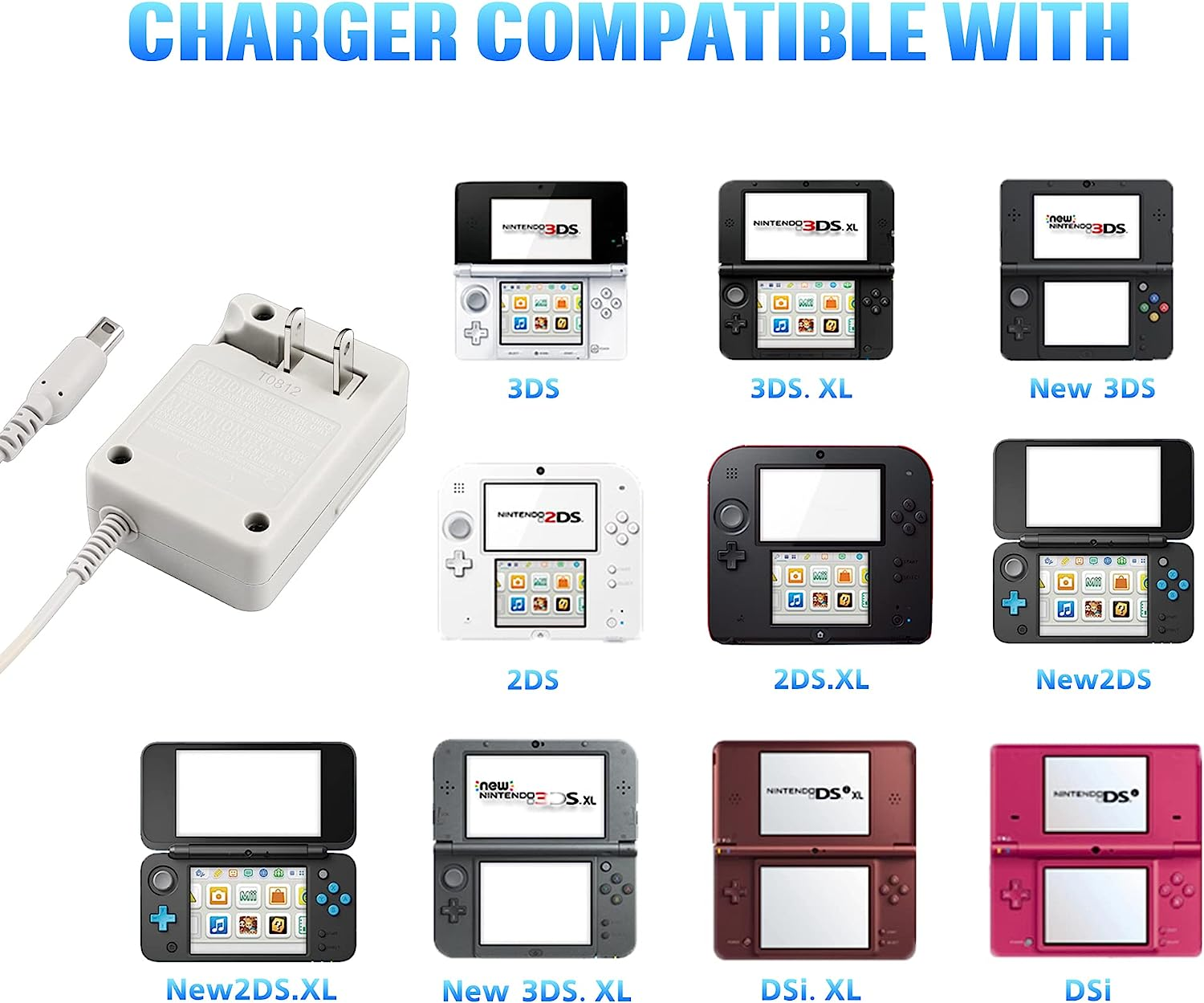 3DS XL Charger Kit, AC Power Adapter Charger and Stylus Pen for ...