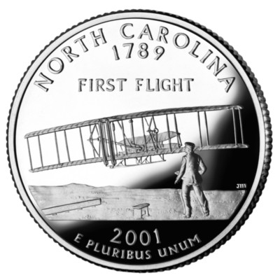 🇺🇸 US State Quarter coin, USA 25 cents, First Flight - North Carolina ...