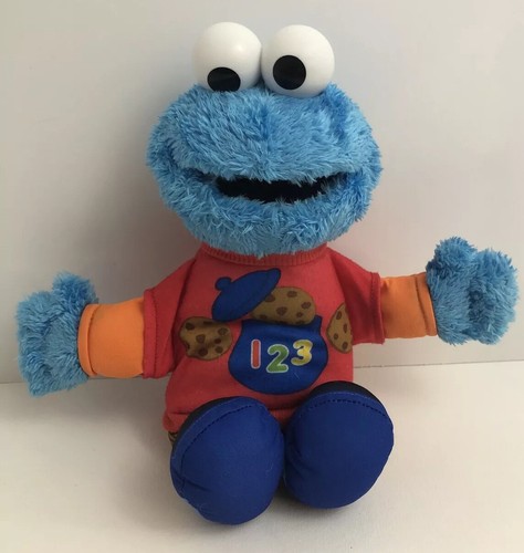 Sesame Street Talking 123 Cookie Monster Plush Counts Sings Hasbro 12 ...