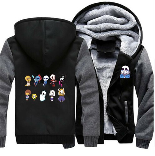 Game Undertale winter warm hoodie thicken fleece zipper jacket coat ...