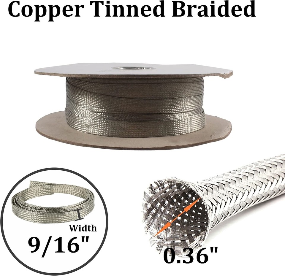 Copper Cable Shielding Sleeve Ground Straps EMI RFI ESD EMF Wire ...