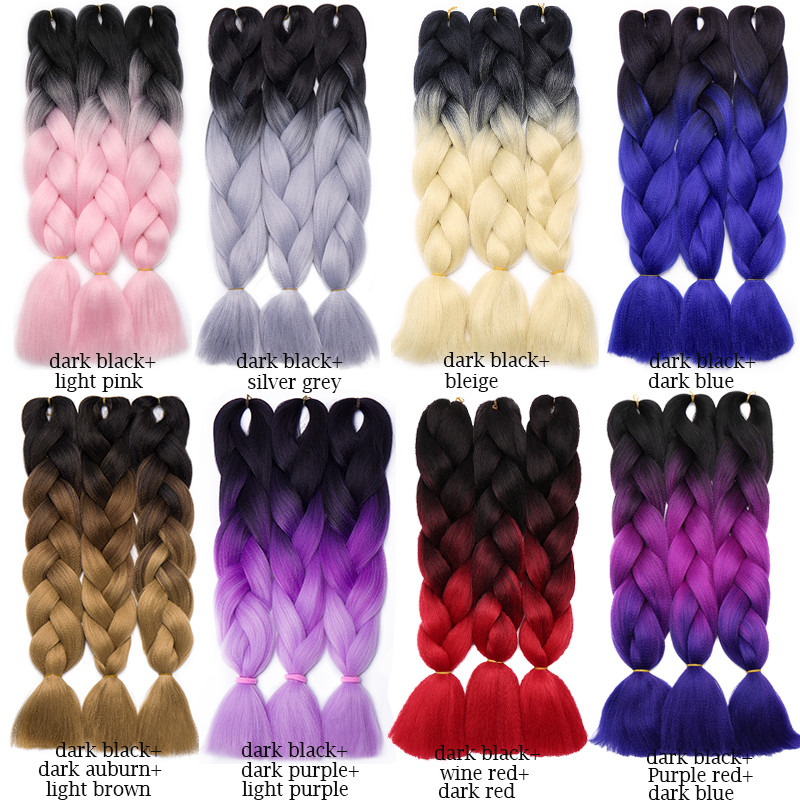 Long Braiding Jumbo Hair Expression Handmade Box Braids as human Mutil ...