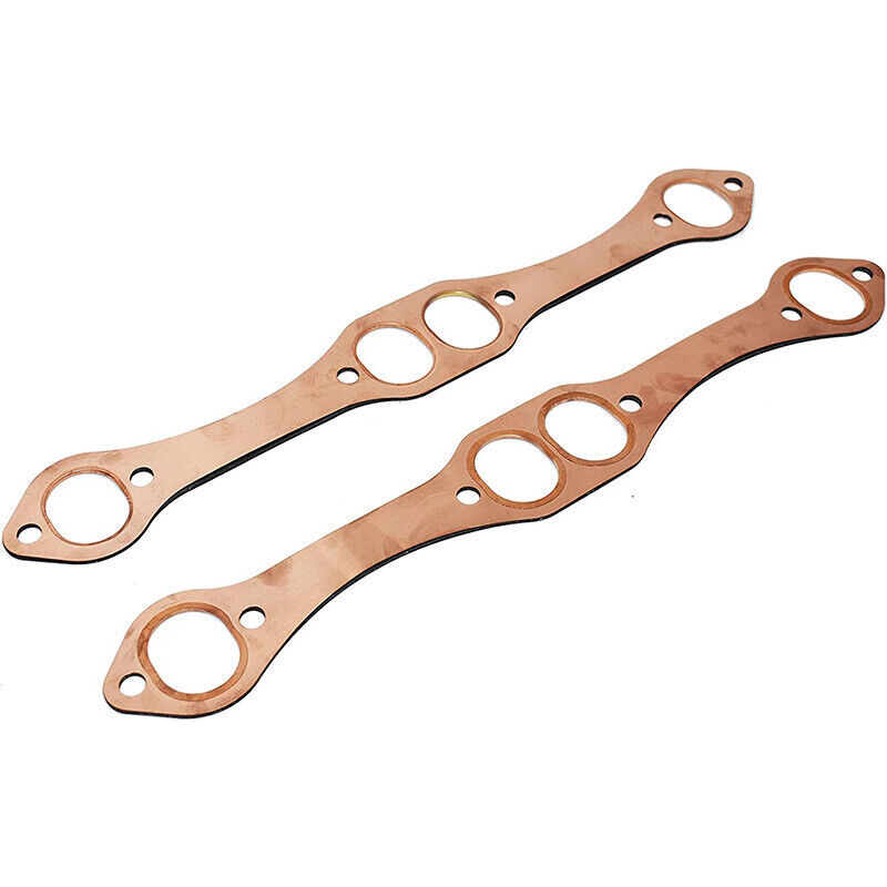 SBC Oval Port Copper Header Gaskets For SB Chevy 262 267 327 305 350 ...