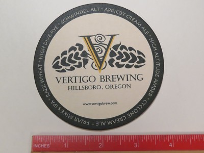 Beer Coaster ~ VERTIGO Brewing IPA, Wheat, Amber, Cream Ale + Hillsboro ...