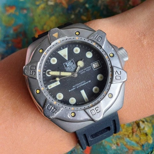 VINTAGE TAG HEUER SUPER PROFESSIONAL DIVER 1000M AUTOMATIC 42MM MEN`S ...