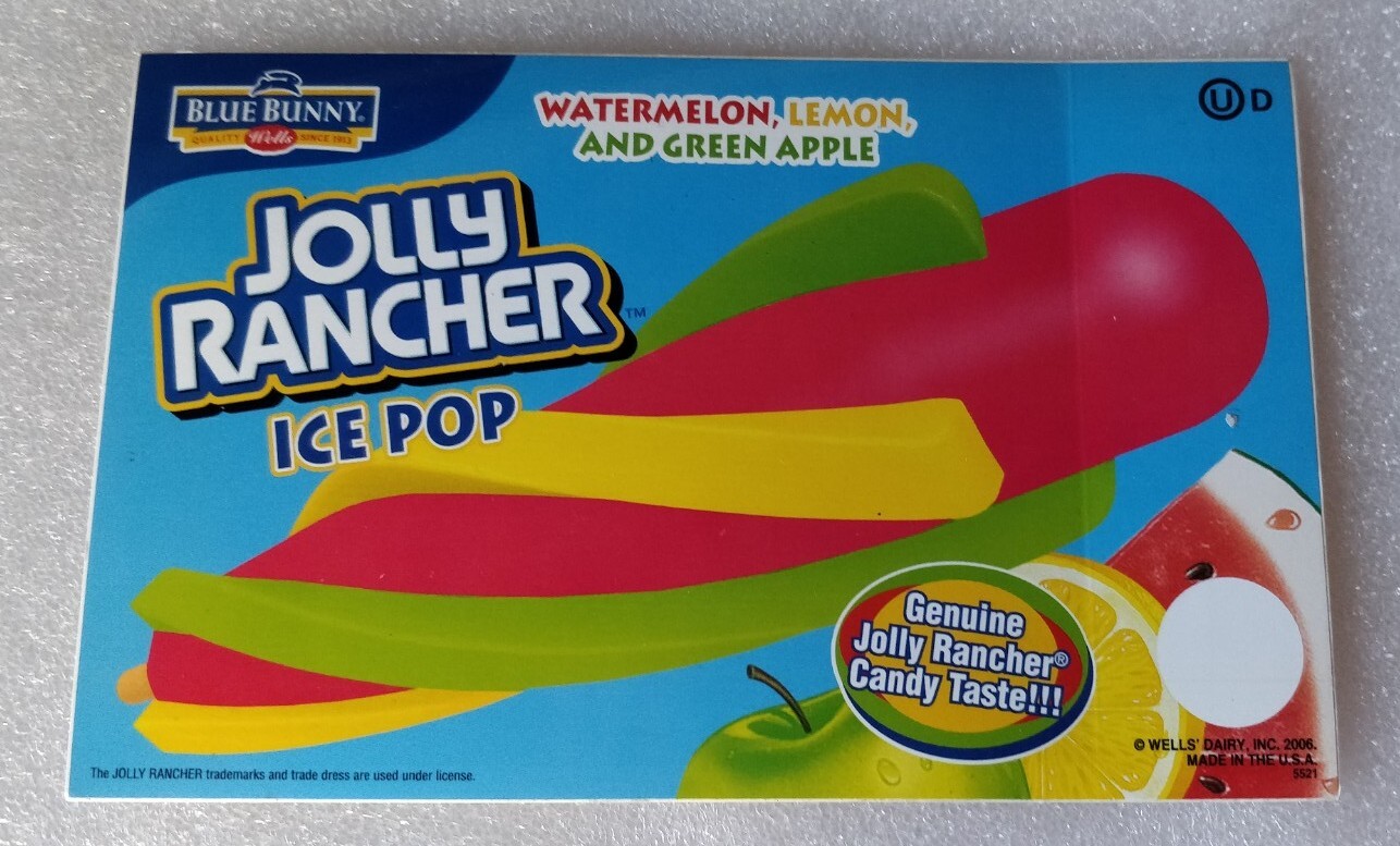 2006 Original Blue Bunny Jolly Rancher ice Pop cream truck, sticker ...