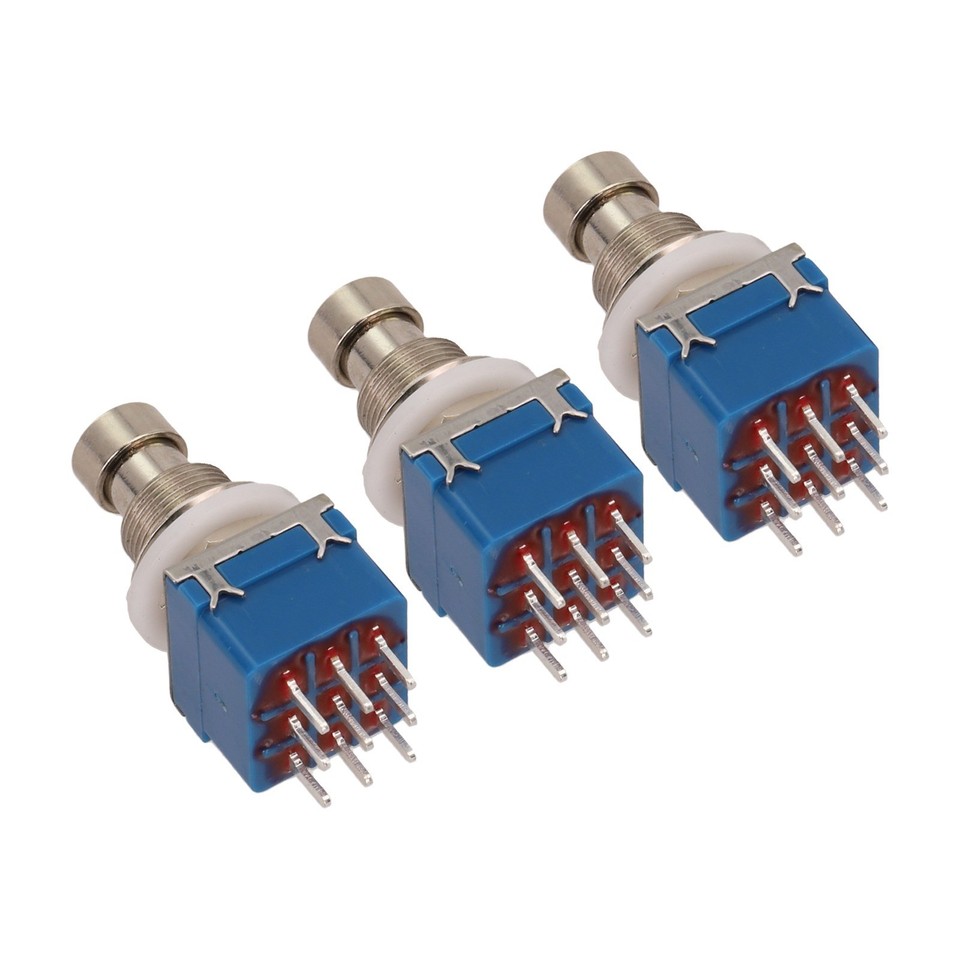 Non Buffering True Bypass Switch 3PCS PCB Button Switch 3PDT for Guitar ...
