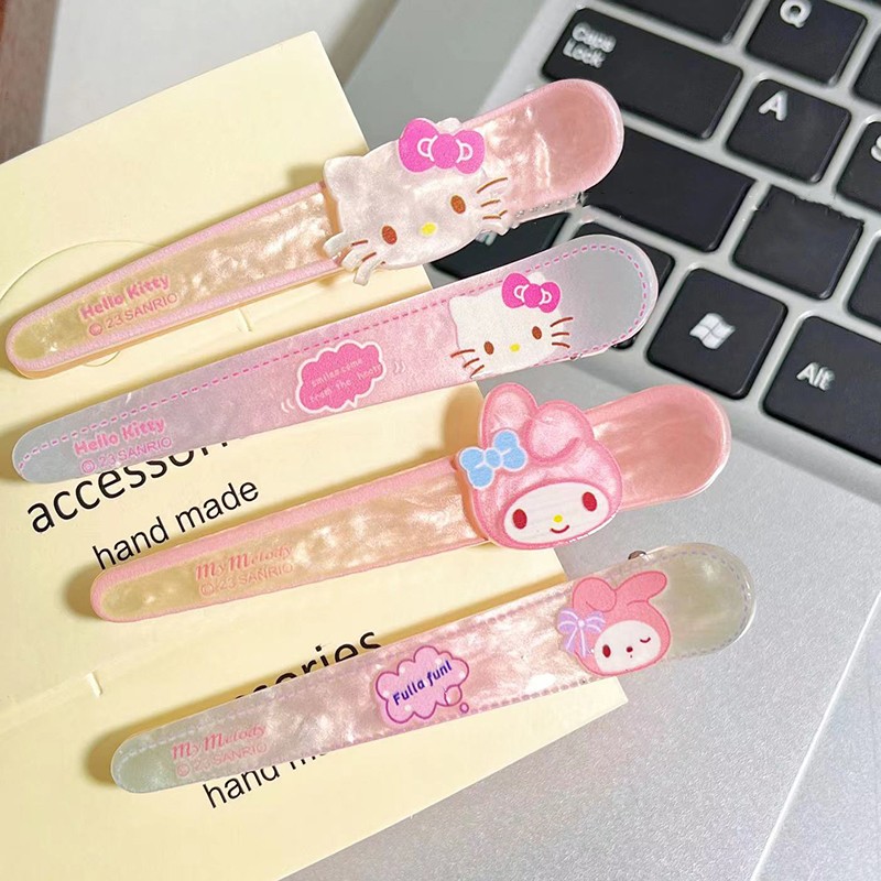 2PCS Cute Cartoon Acrylic Duckbill Clips Sweet Kawaii Anime Hair Clip ...
