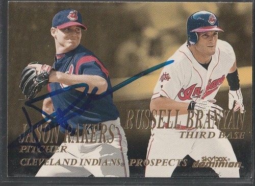 Original Autograph, Jason Rakers; Indians, 2000 Skybox Dominion, #275 ...