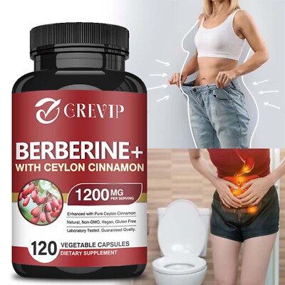 120pcs Berberine HCI + Ceylon Cinnamon - Lower Cholesterol, Blood Sugar Control | eBay