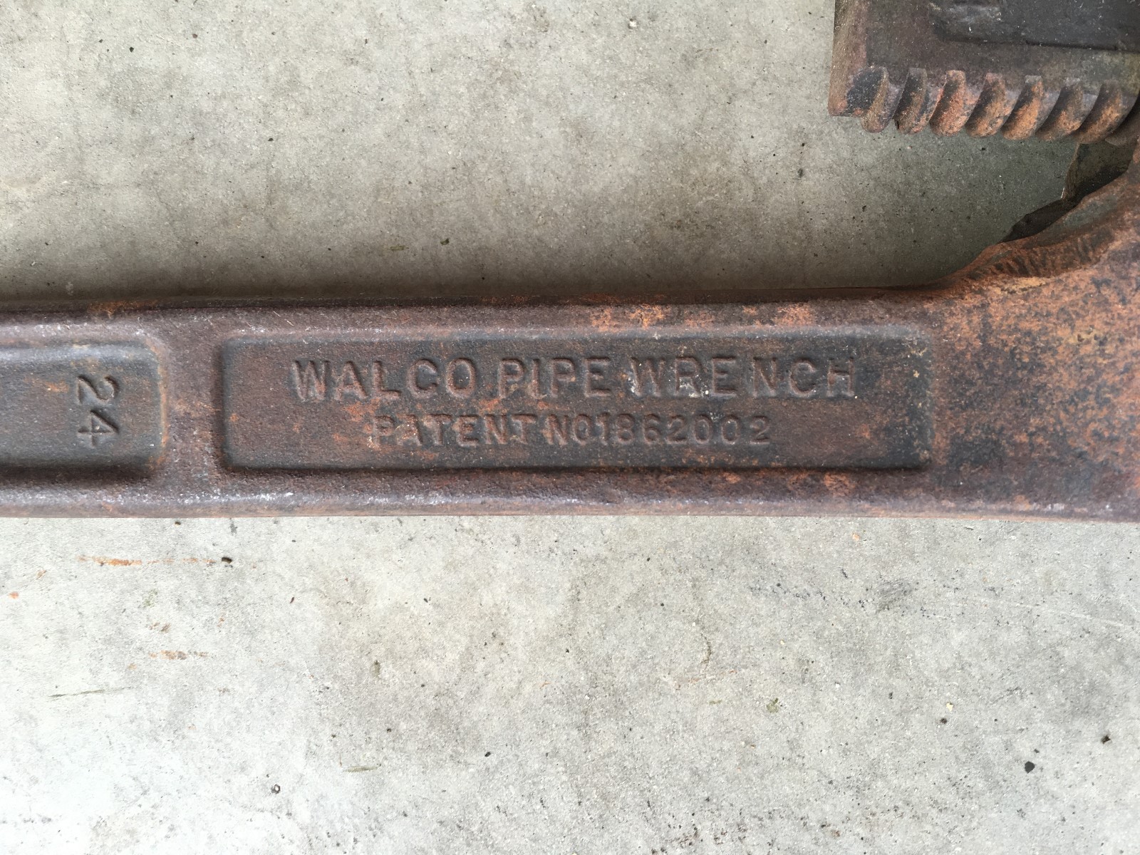 Vintage 24" WALCO PIPE WRENCH Walworth Tool Company Steel Made in USA ...