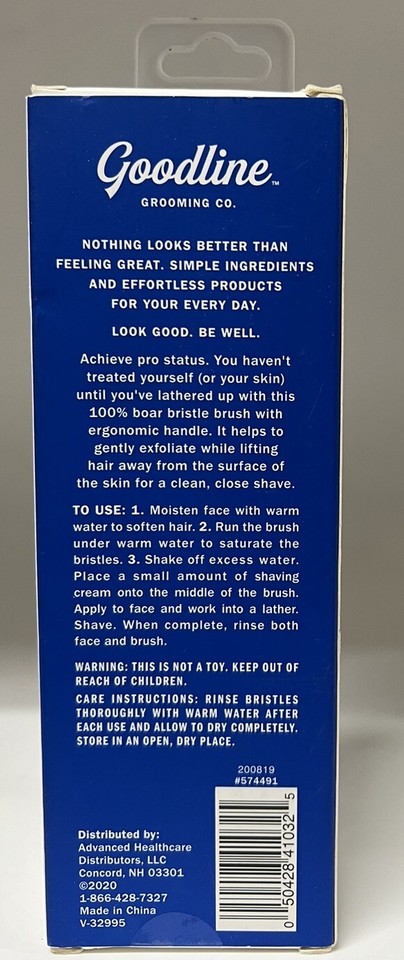 Goodline Grooming Co. Shave Brush 100% Boar Bristles New In Box ...