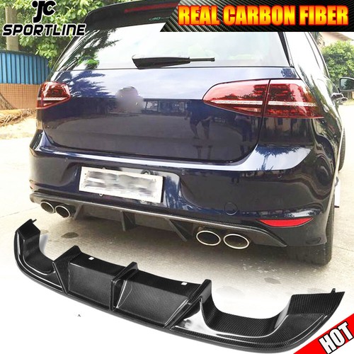 Fits VW GOLF 7 VII MK7 R R-LINE 2014-2017 Carbon Fiber Rear Bumper ...