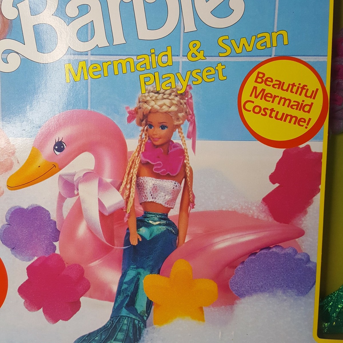 Vintage 1990 Barbie Mermaid Swan Playset Bath Tub Bathtime Fun 7555 New ...