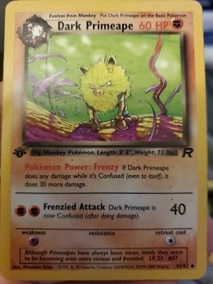 1st Edition Dark Primeape 43/82 - Team Rocket - Pokemon Card - Near ...