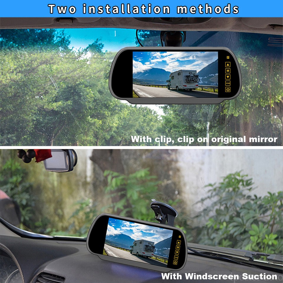 7" Mirror Monitor Dual Mounts Reversing Camera For Mercedes Sprinter/VW ...