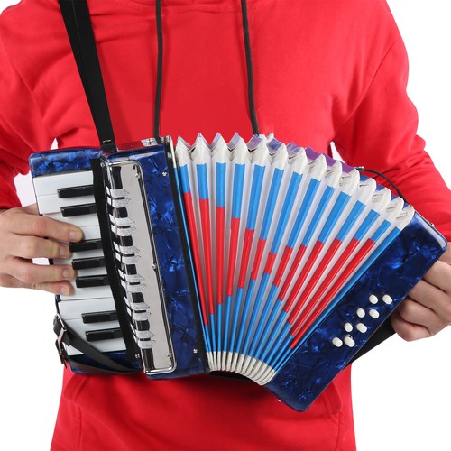 17 Key Accordion For Kids Beginners Musical Instrument Deep Blue ABS ...
