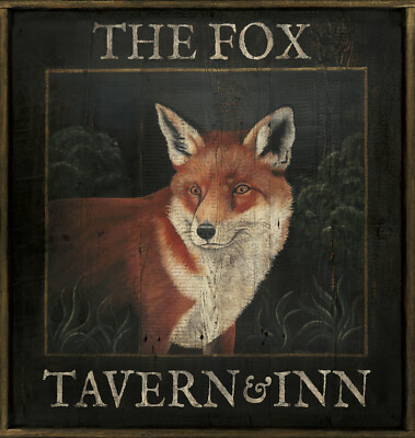 Antique Look Repro of Original Art - Trade Sign "The Fox Tavern Inn ...