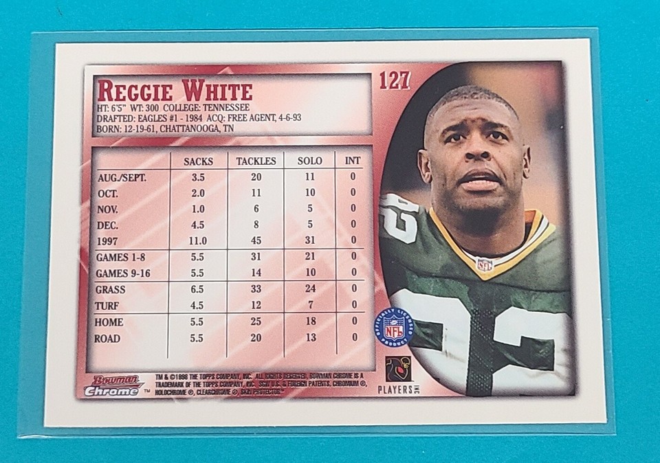 1998 Bowman #127 Reggie White Green Bay Packers Football Card D5 | eBay