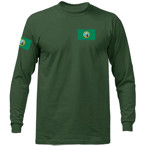 State of Washington Flag Crest WA Graphic Long Sleeve | eBay