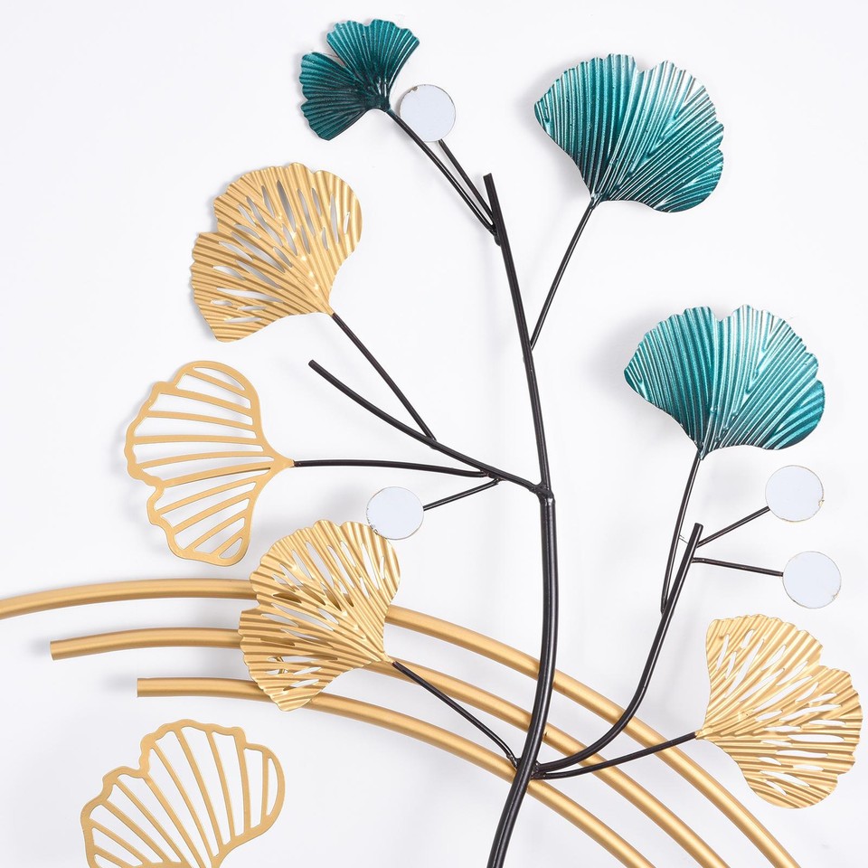 Ginkgo Leaf 3D Metal Wall Art, Modern Luxury Metal Wall Nature Art ...
