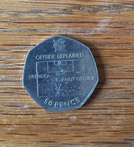 Olympic Football offside rule 50p coin ( Circulated) | eBay UK