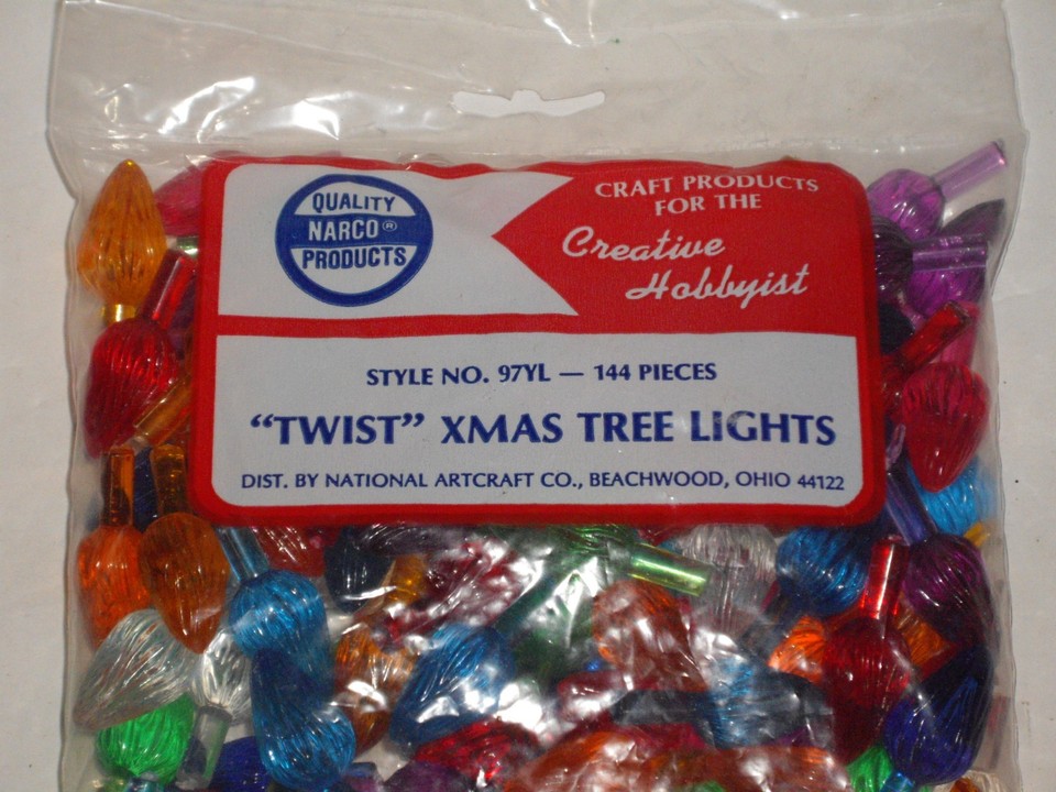 NARCO Ceramic Christmas Tree Twist Pegs Large Multicolor NOS 3 Bags 432 ...