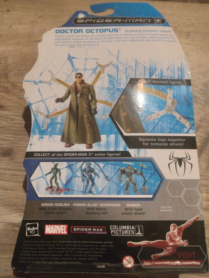 2007 Hasbro Spider-Man Doctor Octopus Grabbing Tentacle Attack Figure ...