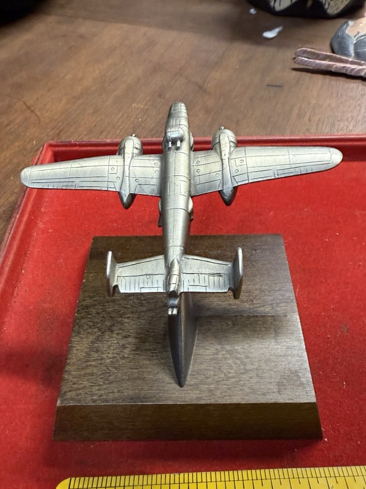 B-25B Pewter Desk Decor Attached Wood Base | eBay