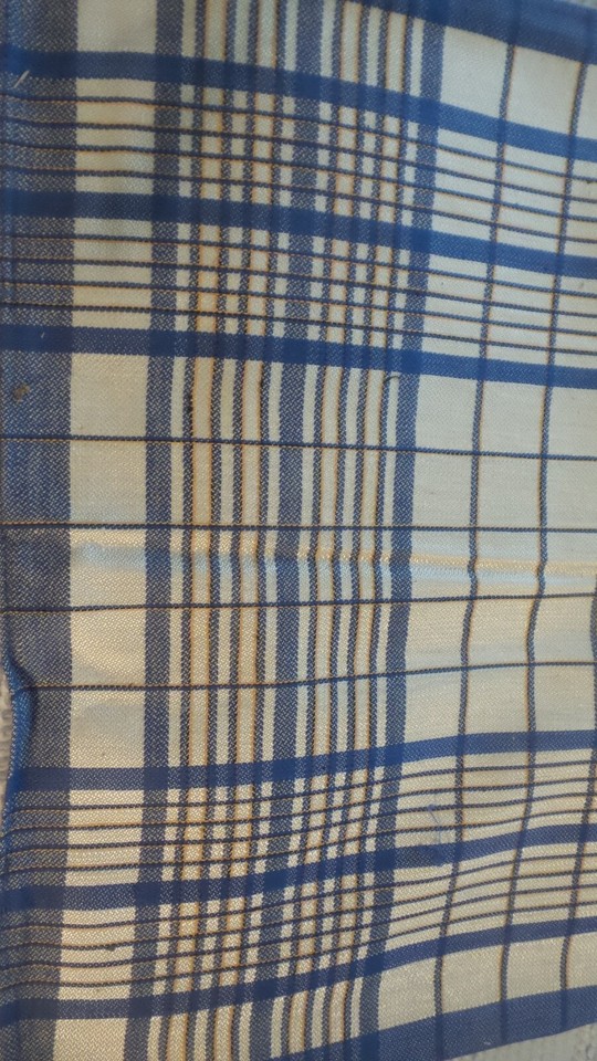 Antique RUNNER, TOWEL, Yamato, 17"x52", Blue, Gold Plaid | eBay