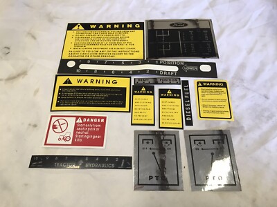 NEW FORD TRACTOR SHIFT PTO SAFETY DECAL SET 2610 2910 3000 3600 8SPD ...