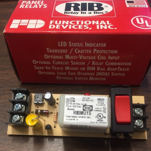 RIB 15AMP SPST-N/O 120V TRACK MOUNT CONTROL RELAY RIBMU1S | eBay