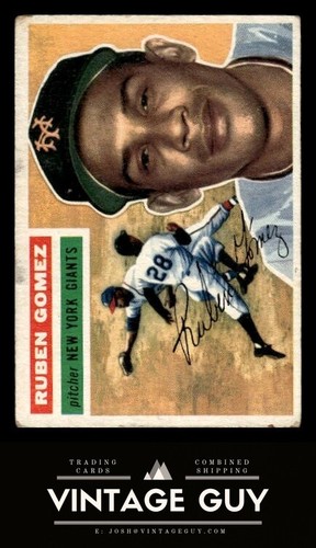 1956 Topps 9 9b Ruben Gomez Gray Back Vintage New York Giants Baseball