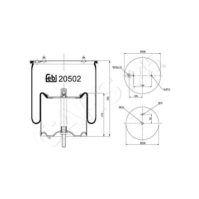FEBI Rear Air Suspension Boot Fits SCANIA 3 - Series T Touring 1440294 ...