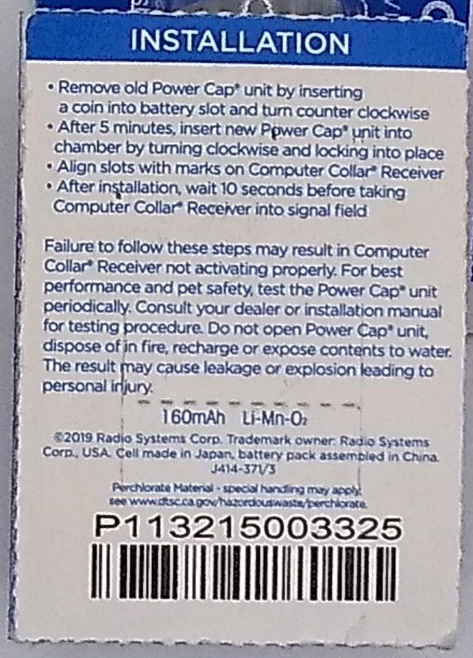 Lot of 4 Invisible Fence New Power Cap Batteries for R21/R22/R51 ...