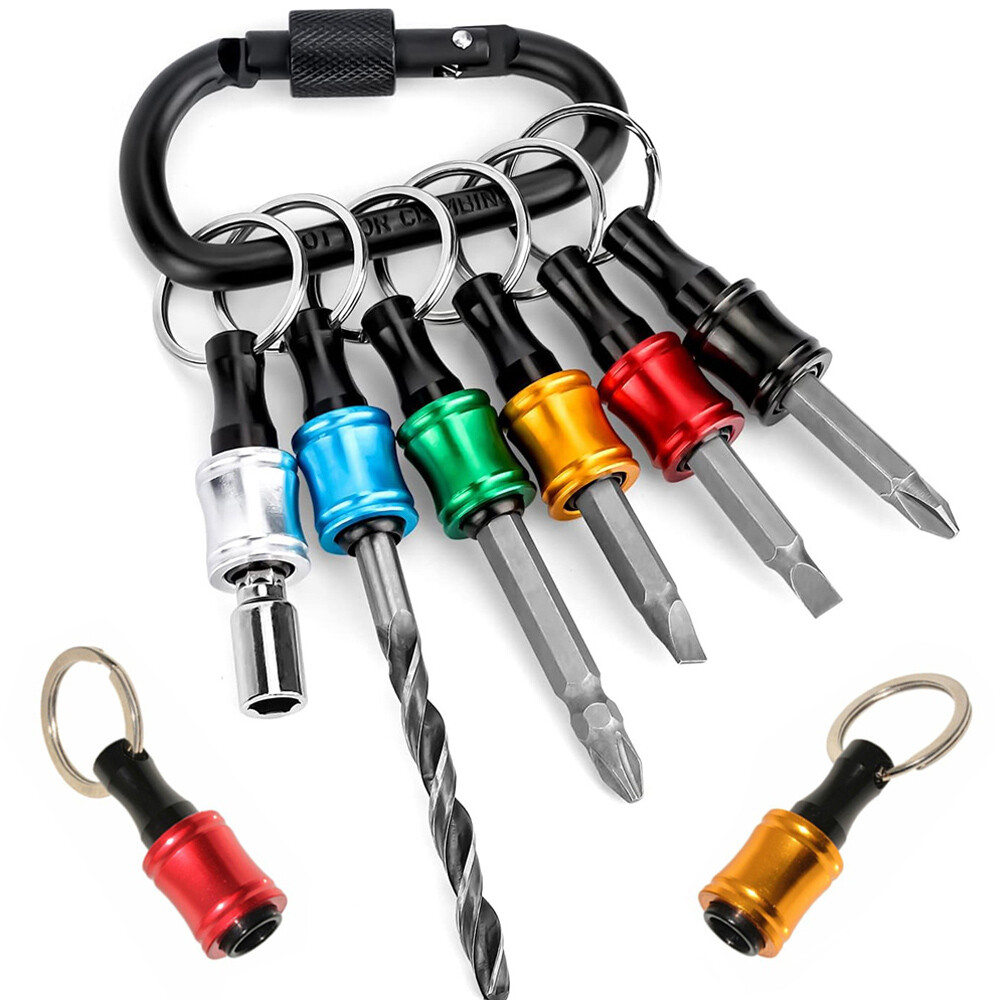 6x Hex Shank Screwdriver Bit Holder Extension Bar Tough Keyring ...