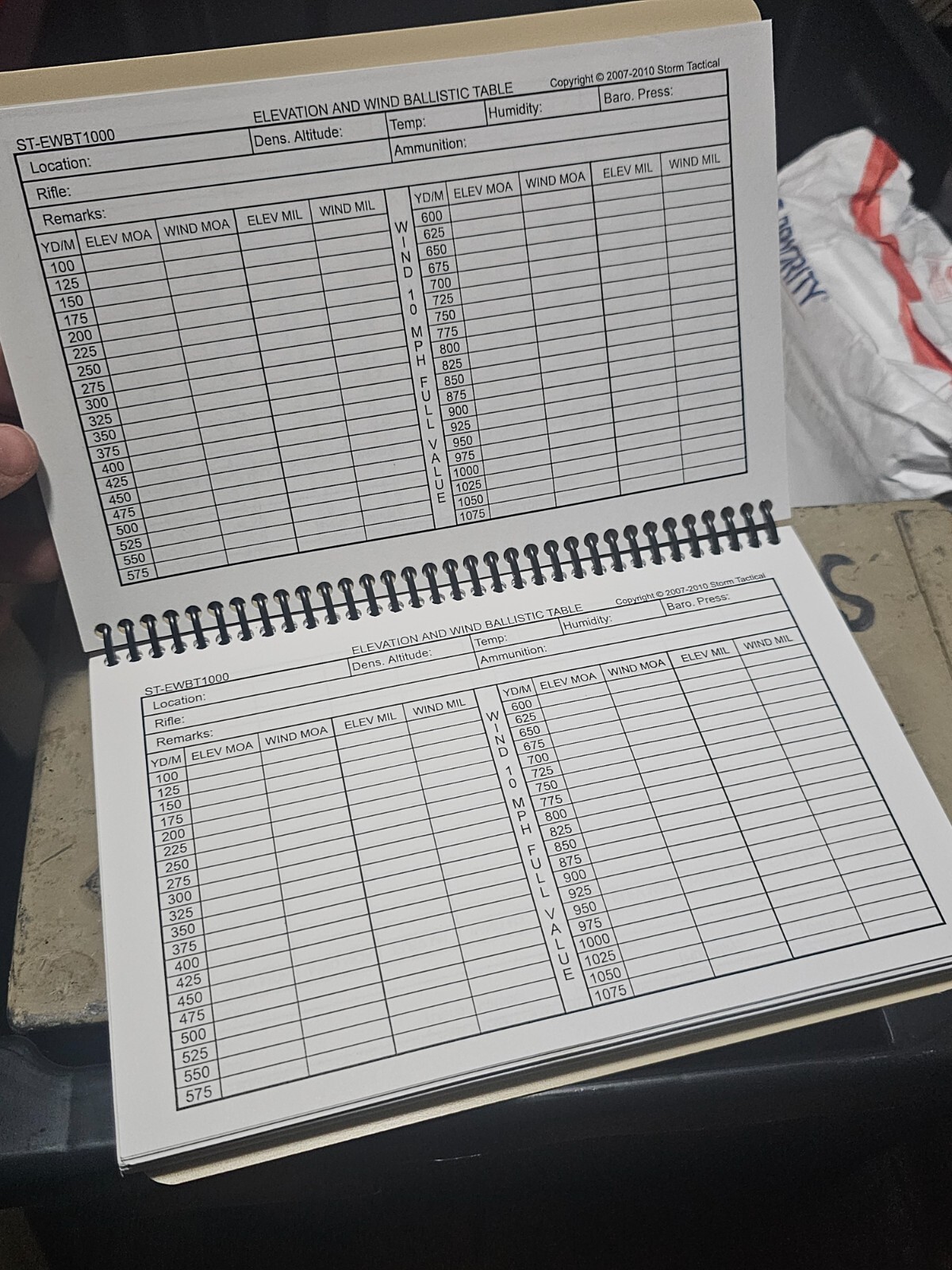 storm Tactical precision rifle data books | eBay