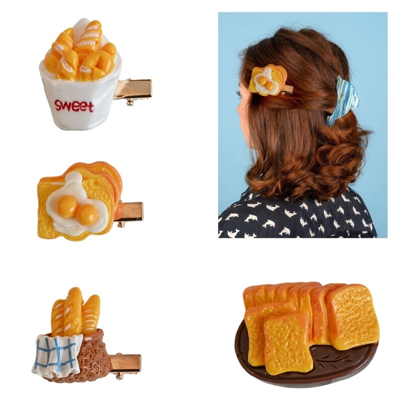Girls Braids Hair Clip Simulation Bread Hair Clip for Teen Carnival ...