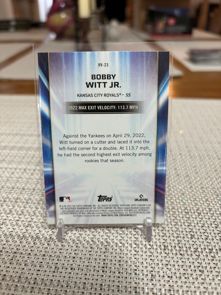 2023 Topps Stadium Club #VV-23 Bobby Witt Jr. (Virtuosos of Velocity ...