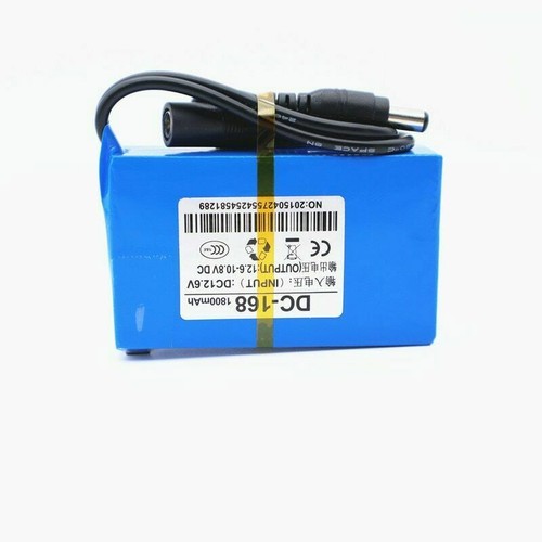 10 Pack Portable DC 12V 1800mAh Rechargeable Li-ion Battery Pack For ...