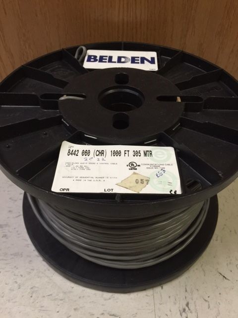 Stranded 2 Conductor Cable 22 AWG - Belden 8442 Audio & Control 1000 FT ...