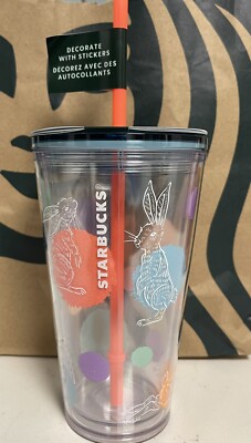 Starbucks Easter Egg Bunny Rabbit DIY Stickers Cold Cup Tumbler 16 oz ...