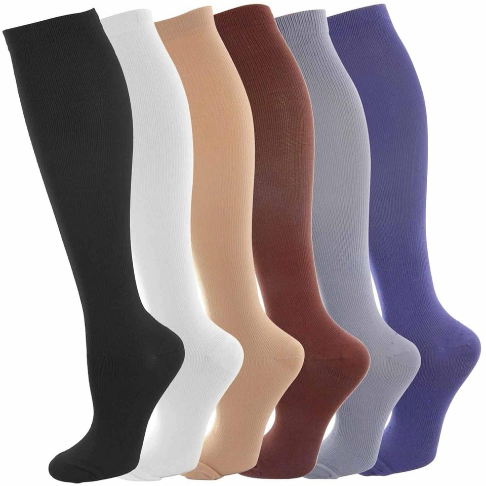 15-20 mmHg Knee High Graduated Compression Stockings Therapeutic Socks ...