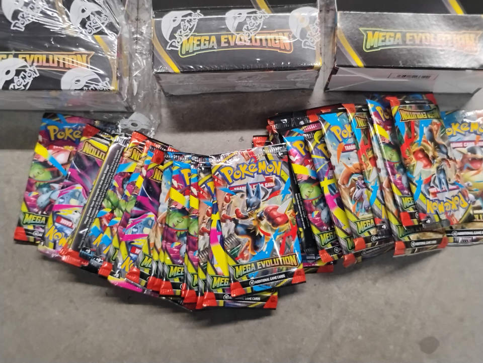 Pokemon Case Of 6 *EMPTY* MEGA EVOLUTION Booster Boxes w 36 Empty Packs ...