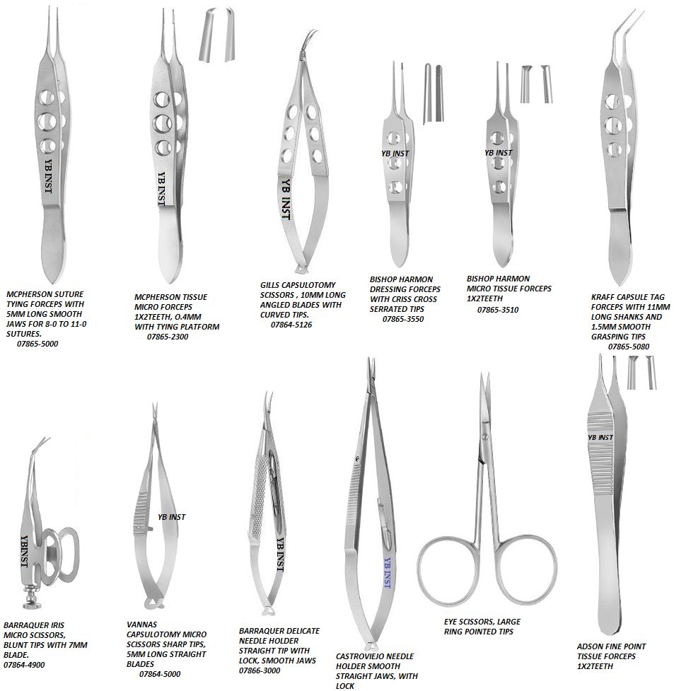 12 PC O.R GRADE EYE MICRO SURGERY SURGICAL OPHTHALMIC INSTRUMENTS KIT ...